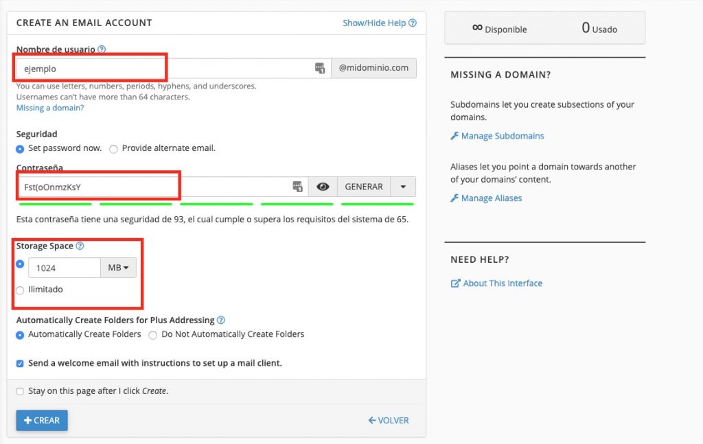 Cómo crear cuentas de correo con mi dominio en cPanel - Hosting Indedmedia